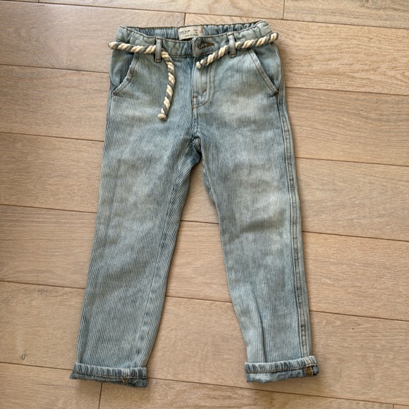 Zara | Bottoms | Zara Kids Striped Denim Pants | Poshmark